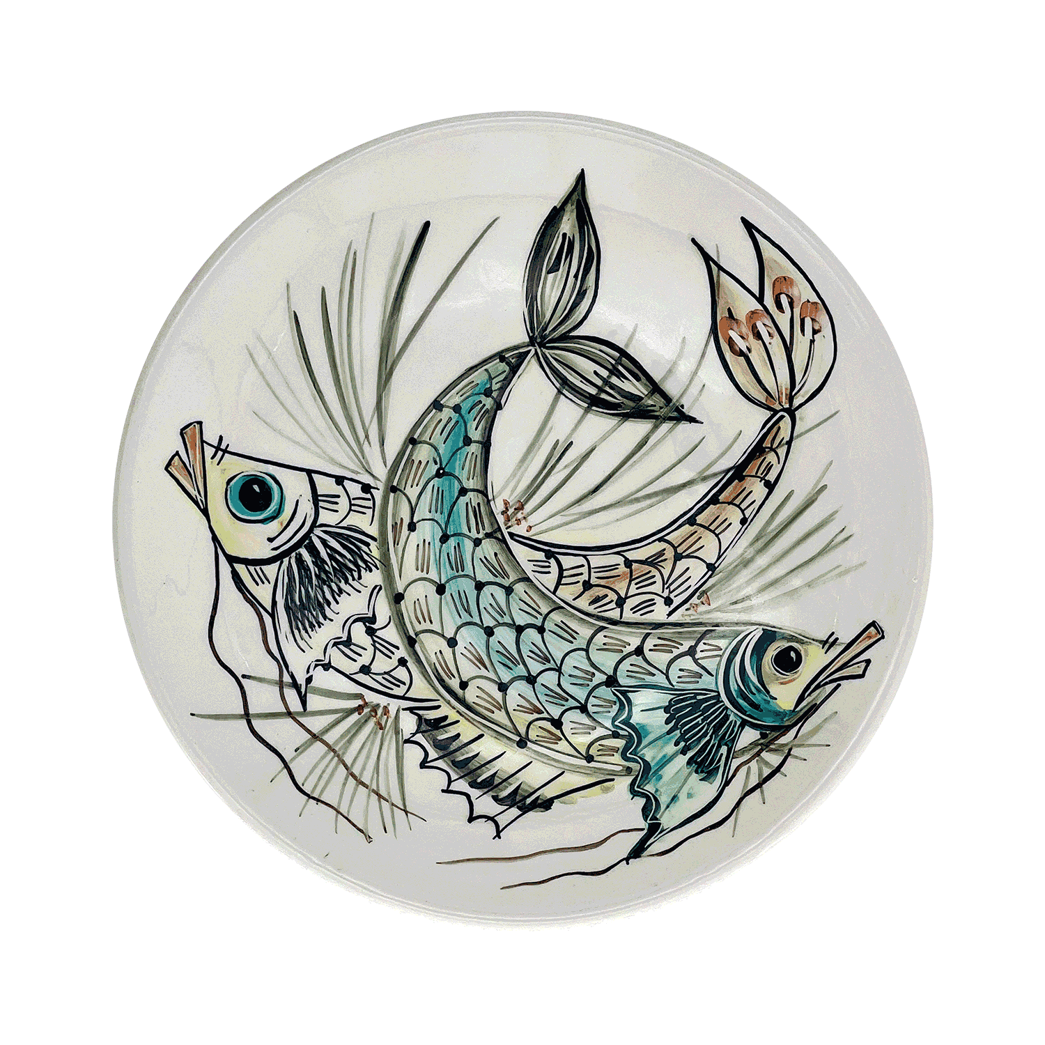 Blue Aldo Fish Dinner Plate | Villa Bologna Pottery