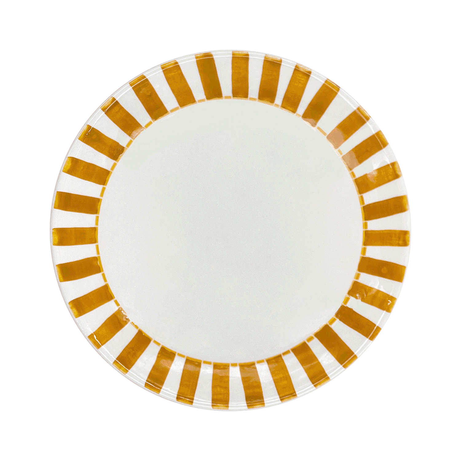 Yellow Stripes Dinner Plate | Villa Bologna Pottery
