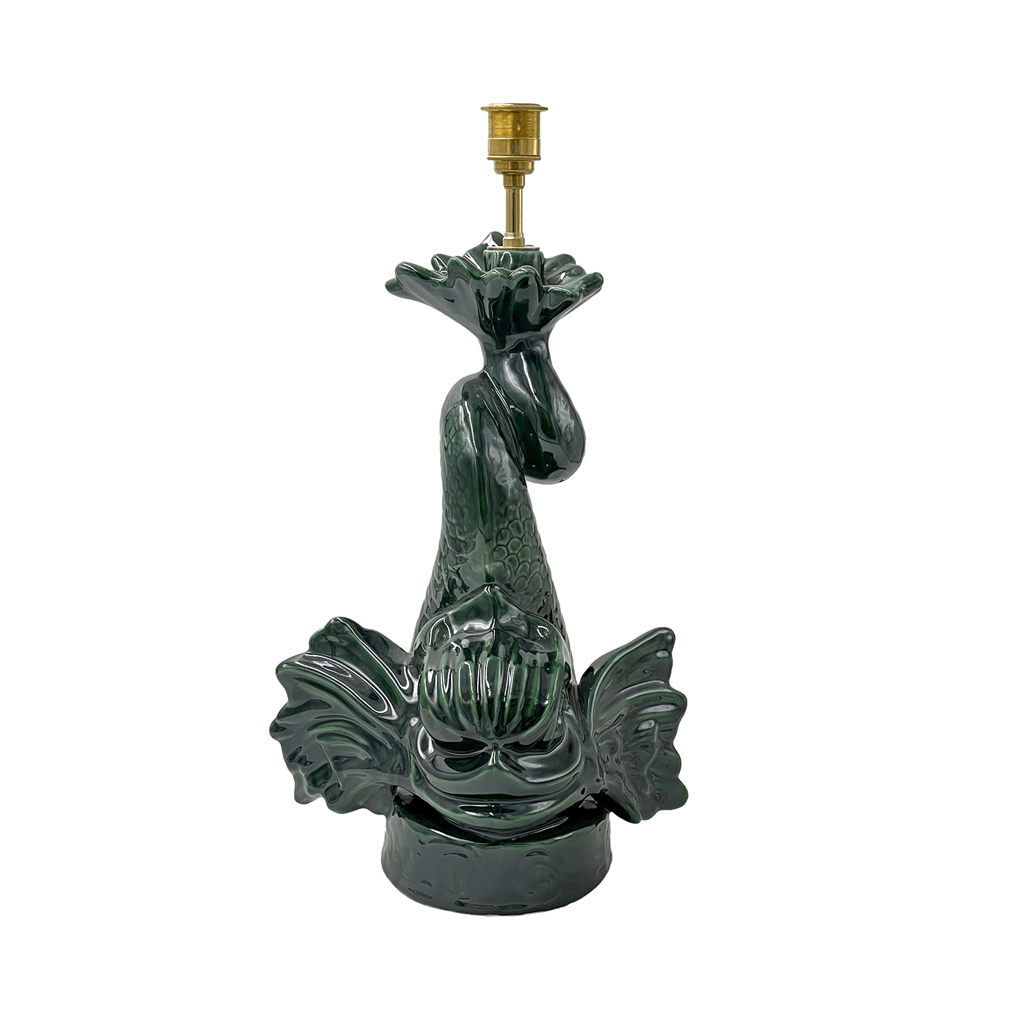 Emerald Green Dolphin Lamp | Villa Bologna Pottery