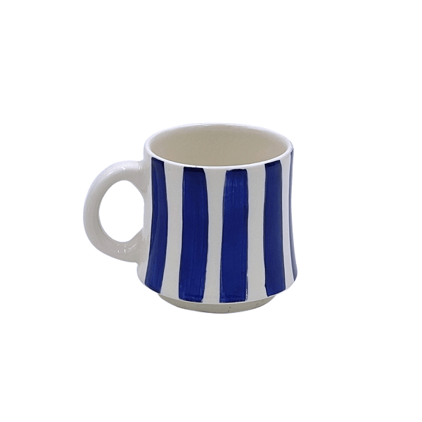 Small Navy Blue Stripes Mug | Villa Bologna Pottery