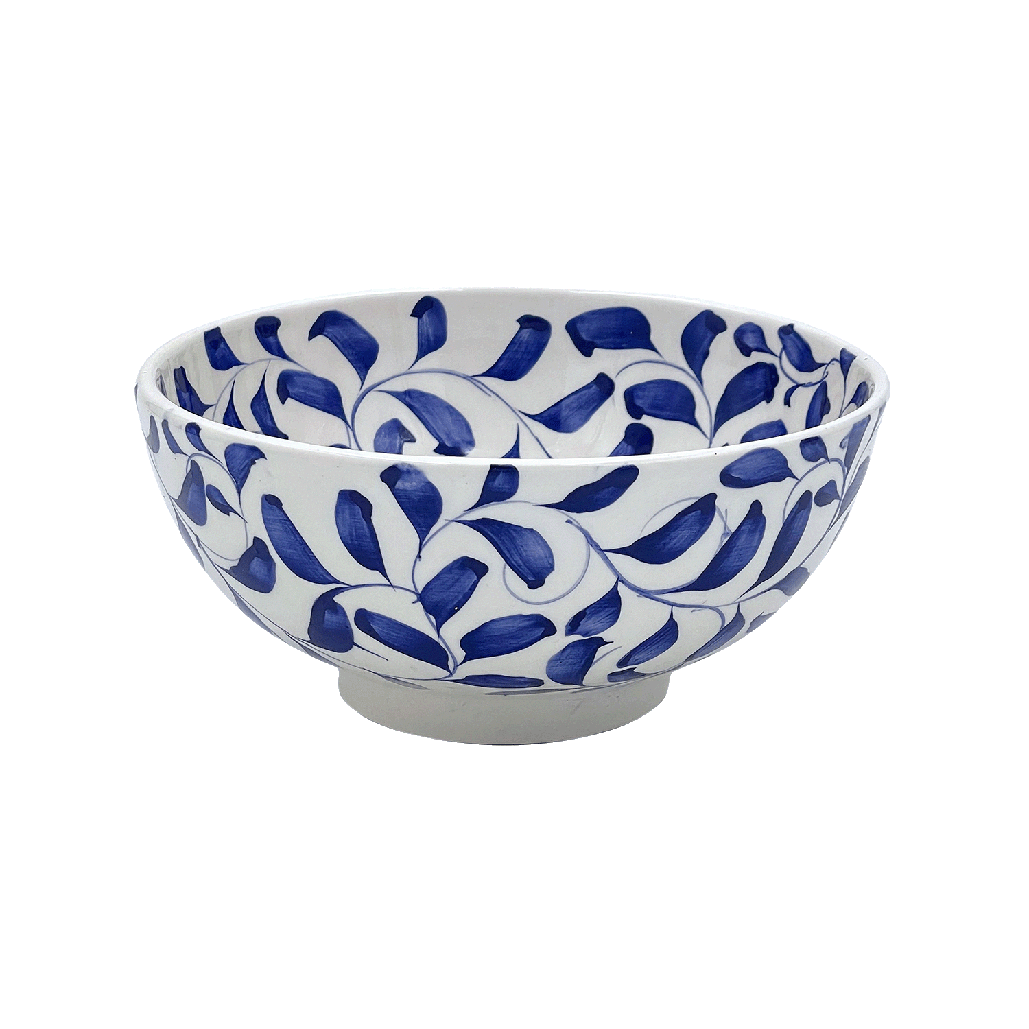 Medium Navy Blue Scroll Bowl | Villa Bologna Pottery