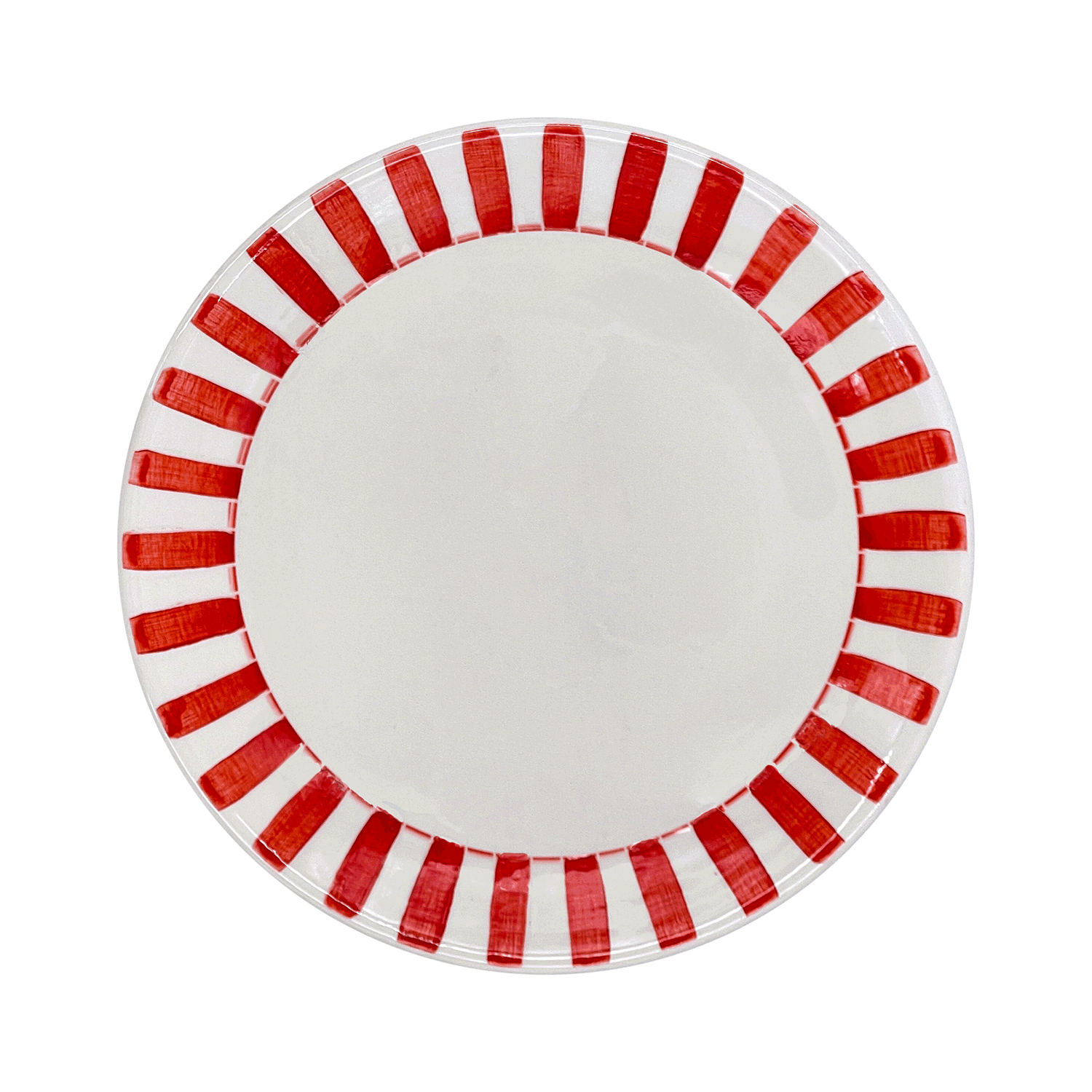 Red Stripes Dinner Plate | Villa Bologna Pottery