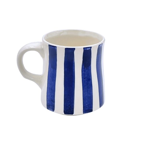 Navy Blue Stripes Mug | Villa Bologna Pottery