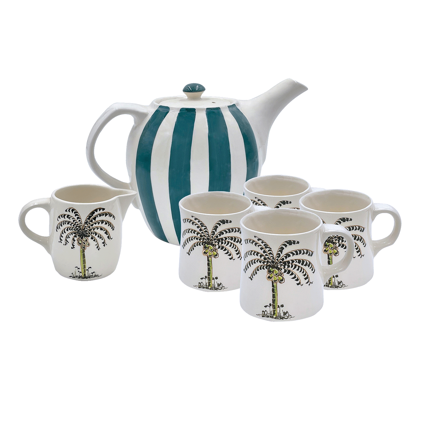 Palm Tea Set (6 Piece) | Villa Bologna Pottery