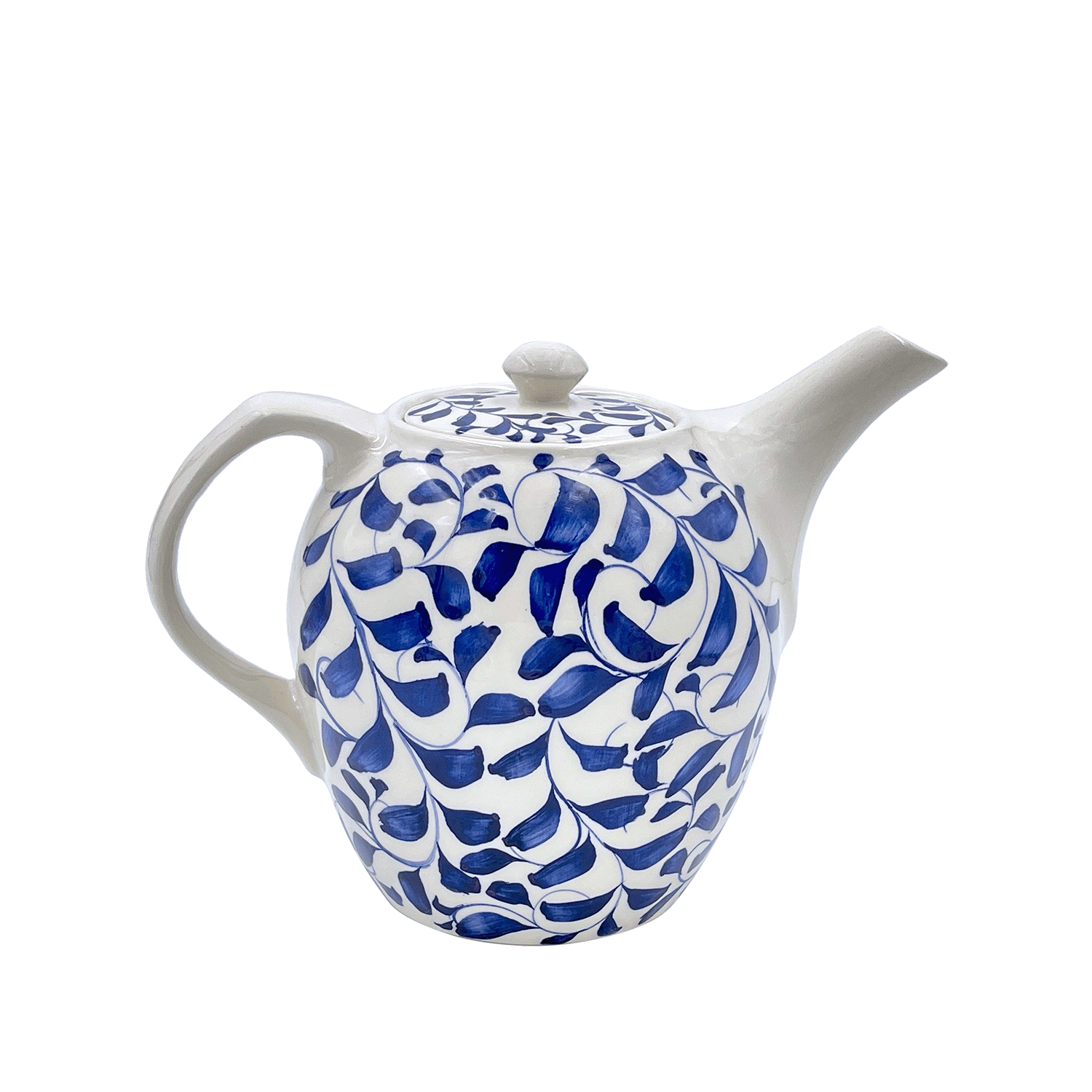 Navy Blue Scroll Teapot | Villa Bologna Pottery