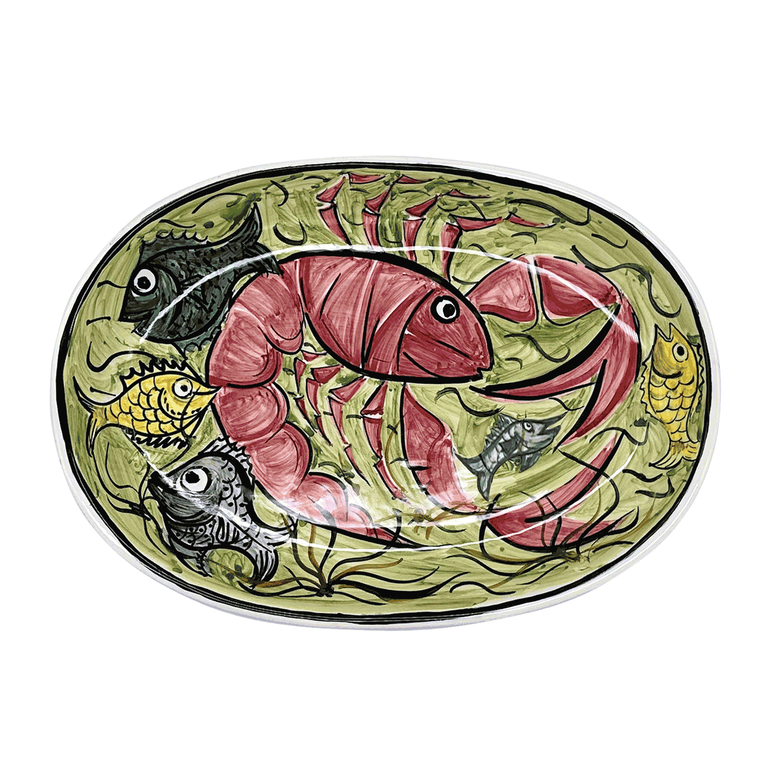 Small Lobster Gozo Oval Platter | Villa Bologna Pottery
